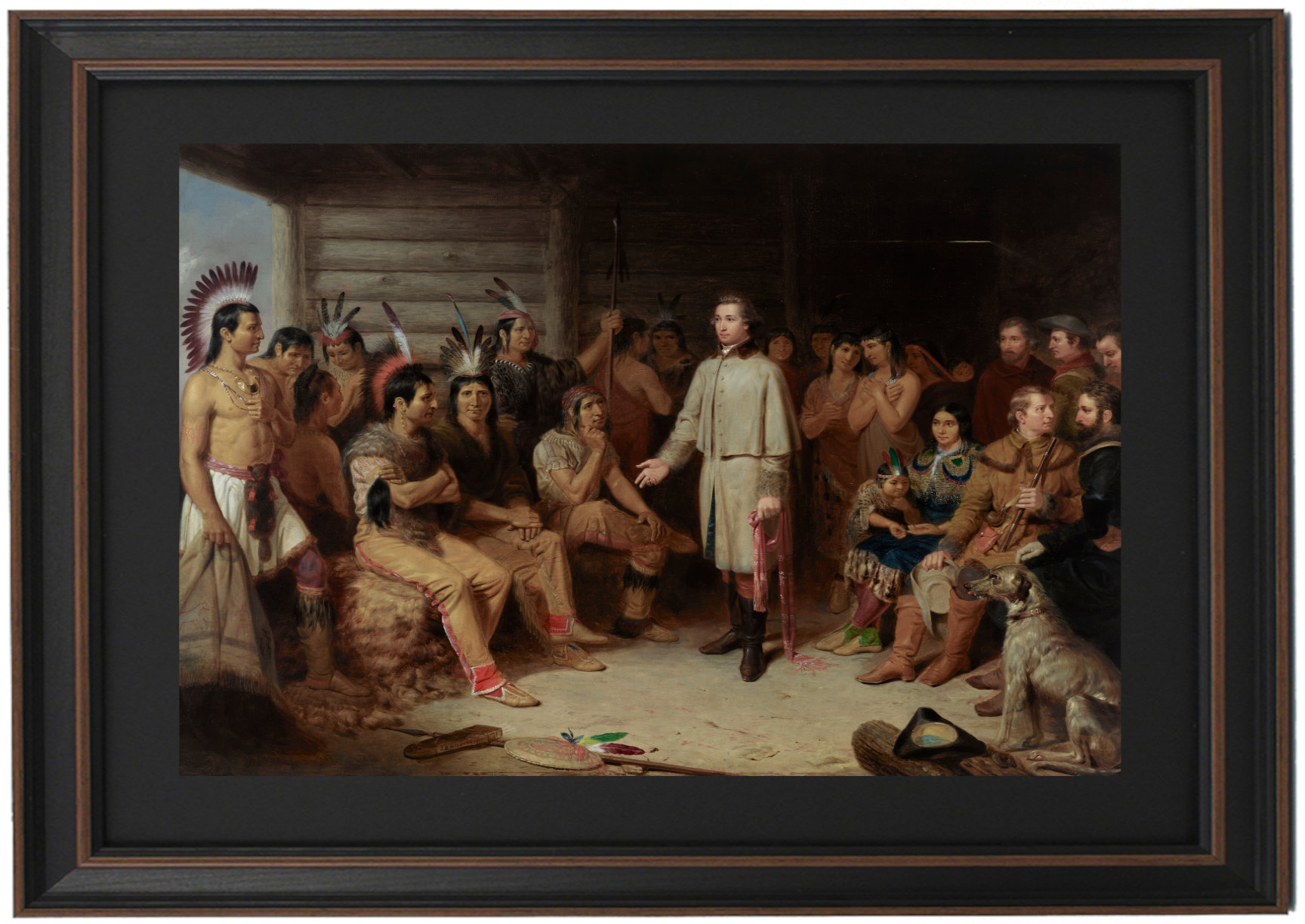 Alcott Hill® Washington In the Indian Council by Junius Brutus Stearns | Framed Print | Wayfair